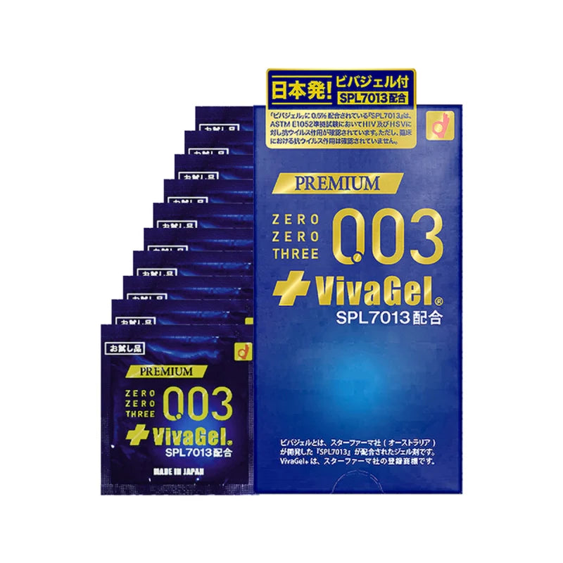 Okamoto 003 VIVAGEL Hyaluronic Acid Condoms - Pack of 10 – Peach Muse
